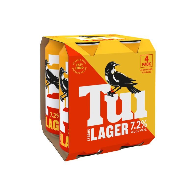 Tui Lager 7% 500ml 4 pack cans – Warehouse Liquor Store