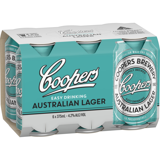 Coopers Australian Lager 6 packs – Warehouse Liquor Store