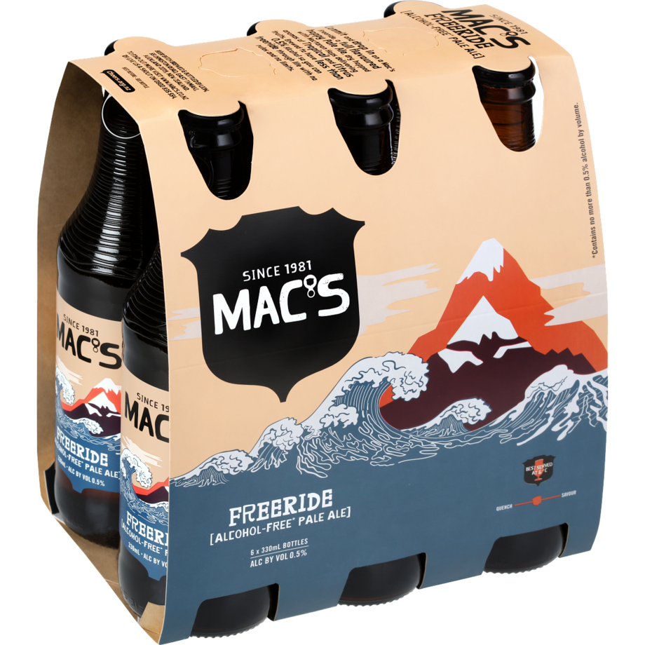 Macs Freeride 0% 6 pack bottles – Warehouse Liquor Store